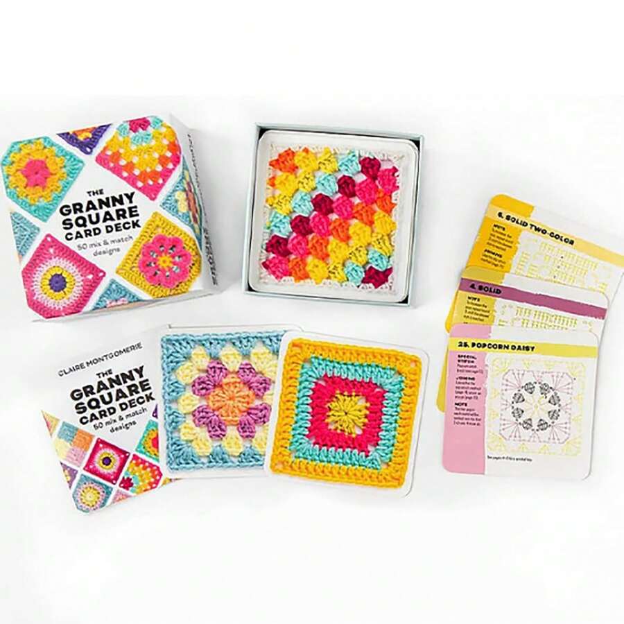 The Granny Square Card Deck - Crochet Patterns Card Deck 50 Mix & Match ...