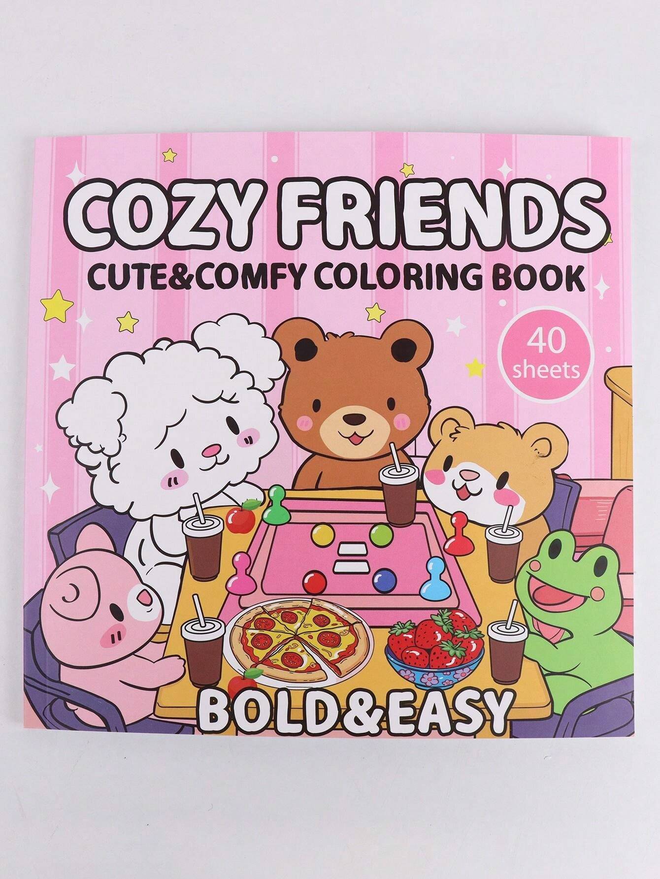 Cozy Friends: Coloring Book For Adults Featuring Super Cute Animal ...