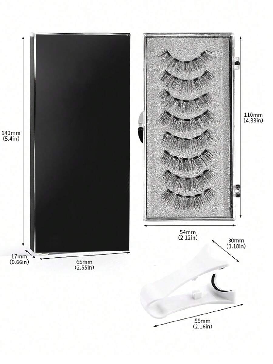 Magnetic Natural Lash Eyelashes - 5 Pairs C Curl With Applicator - Soft ...