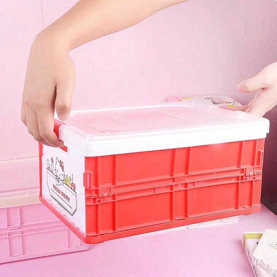 Sanrio Desktop Folding Storage Box, Hello Kitty Storage Box, Plastic ...