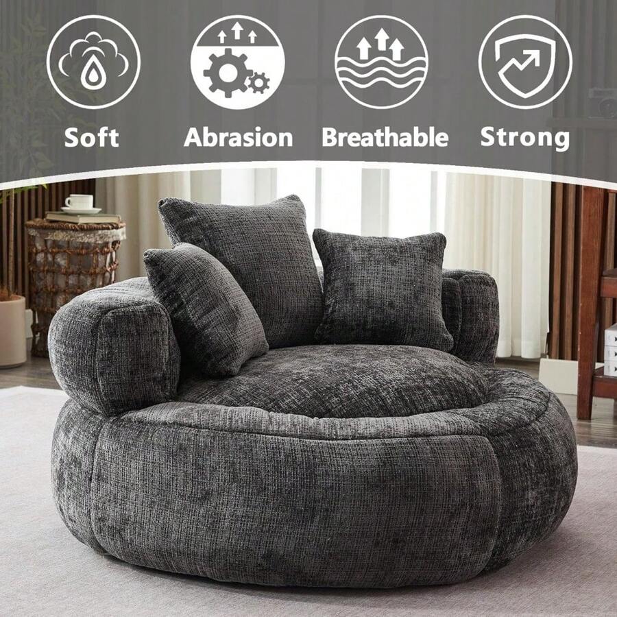 Giant Bean Bag Couch Chairs For Adults, Oversized Lazy Sofa With Memory ...