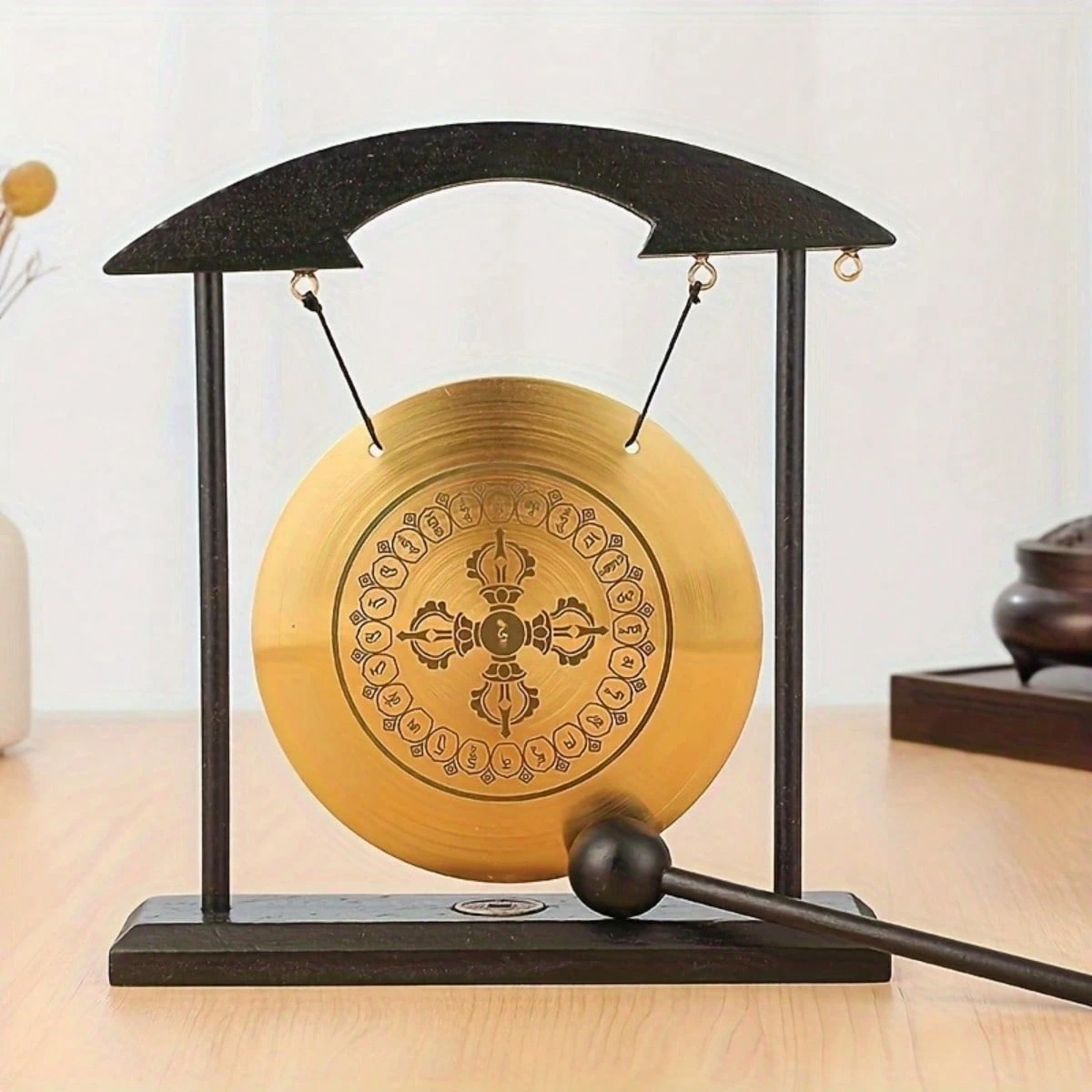 Gong de meditación con soporte, de aleación de cobre fuerte, de color ...