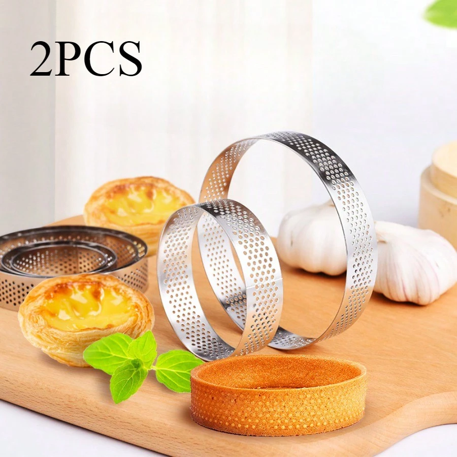 Stainless Steel Baking Mold Set, 6cm/8cm Round Tart Crust Molds With ...