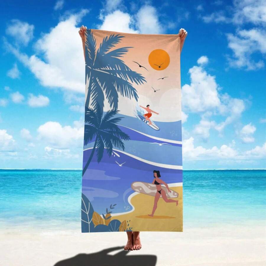 Ultra-Fine Fiber Beach Towel, Sand-Free, Quick Dry, Lightweight Travel ...