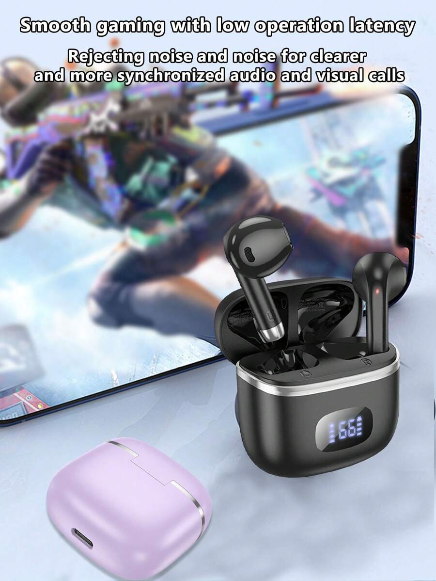 In-Ear Wireless Headphones, Digital Display Low-Latency Gaming ...