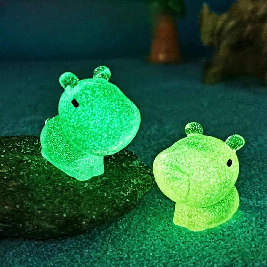 6/12pcs Miniature Capybara Ornament, Mini Capybara Resin Charms Glow In ...