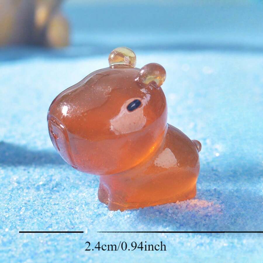 6/12pcs Miniature Capybara Ornament, Mini Capybara Resin Charms Glow In The Dark Little Capybara ...