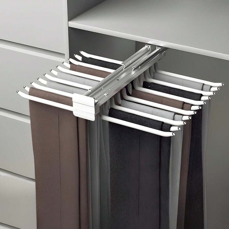 22-Arm Extendable Trouser Rack With Damping Drawer Rails, Clothes ...