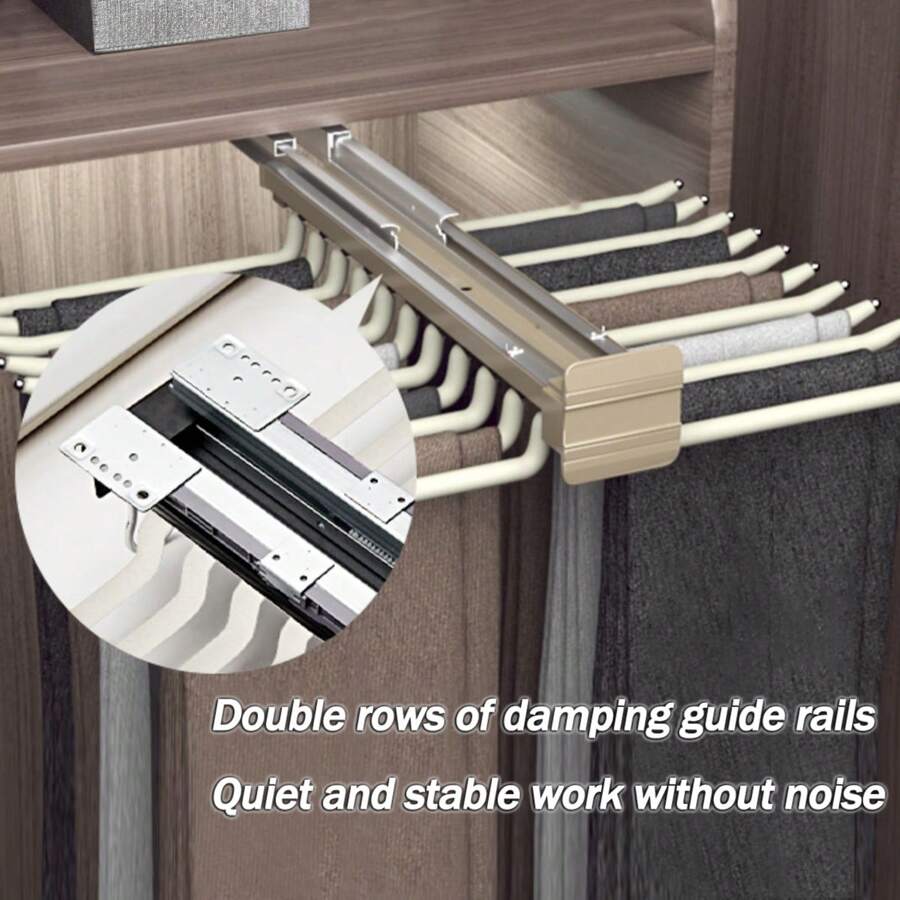 22-Arm Extendable Trouser Rack With Damping Drawer Rails, Clothes ...