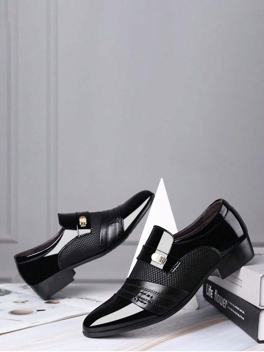 AoPlus Men's Four-Season Glossy Formal Leather Shoes, Classic Oxford ...