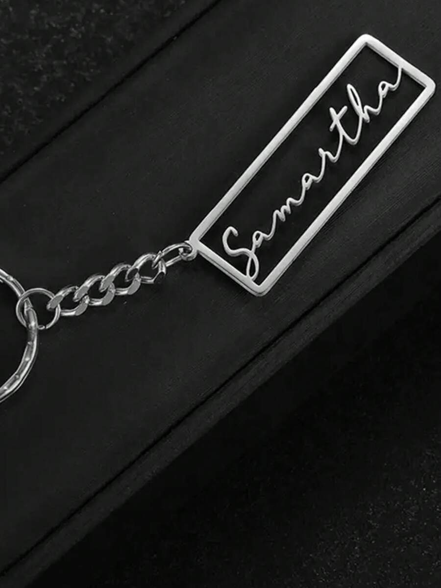 1pc Personalized Stainless Steel Keychain, Customized Name Keychain ...