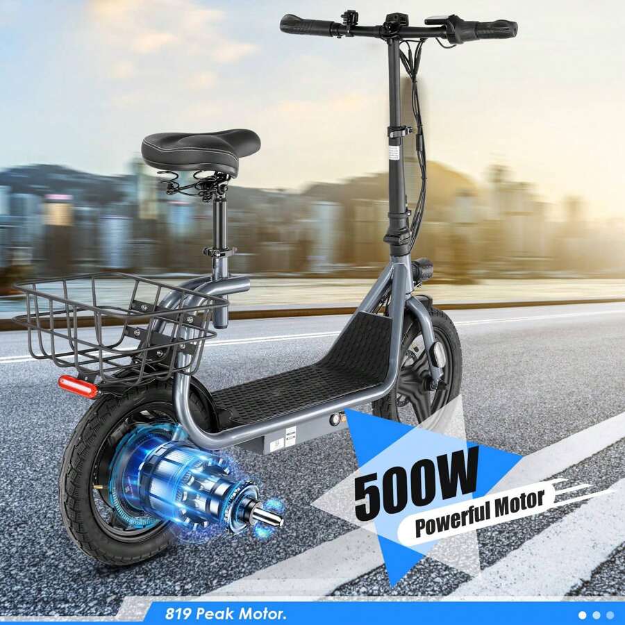 CAROMA Peak 819W Electric Scooter With Seat 14" Tire, 30 Miles Ranges ...