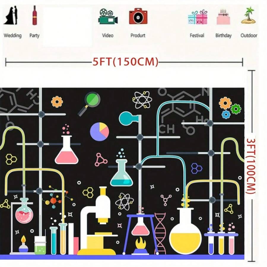 Crazy Scientist Laboratory Banner - Chemistry Themed For Birthday And ...