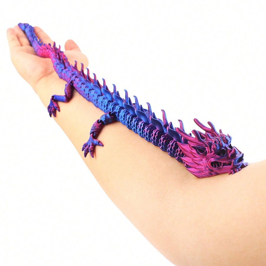 3D Printed Extra Long Dragon Model With Movable Joints, Creative ...