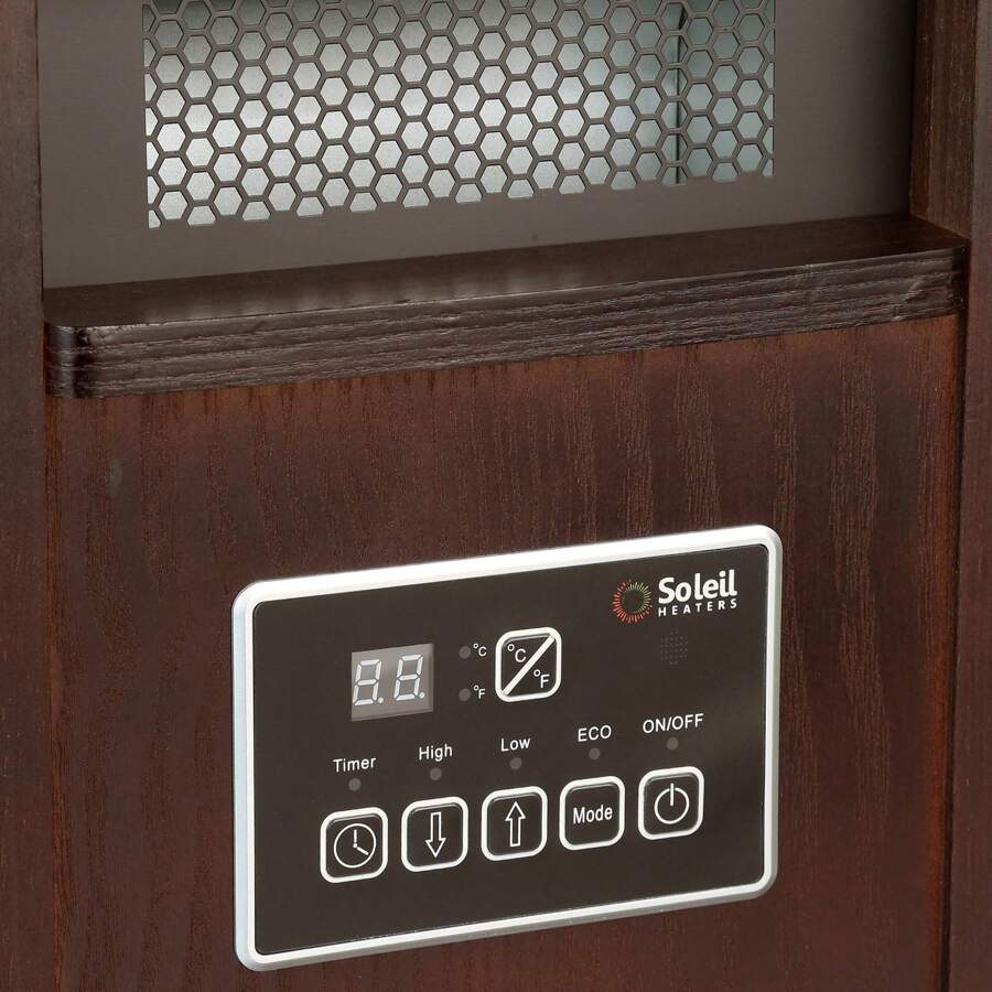 Soleil Electric Quartz Cabinet Heater With Remote 1500W Indoor Walnut | SHEIN USA