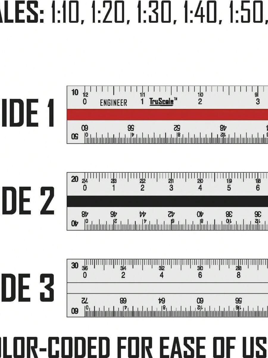 Triangular Engineering Scale Aluminum Ruler For Architects, Engineers ...