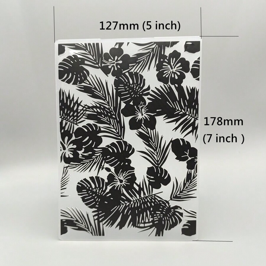 Plastic Embossing Folder ( A6 Size | Flowers & Leaves Print Pattern ...
