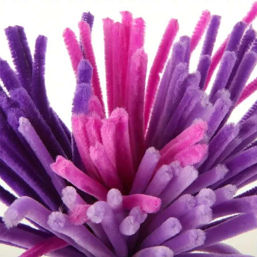 Purple Fuzzy Pipes Arts And Crafts Kit, Pipe Cleaners Craft Supplies ...