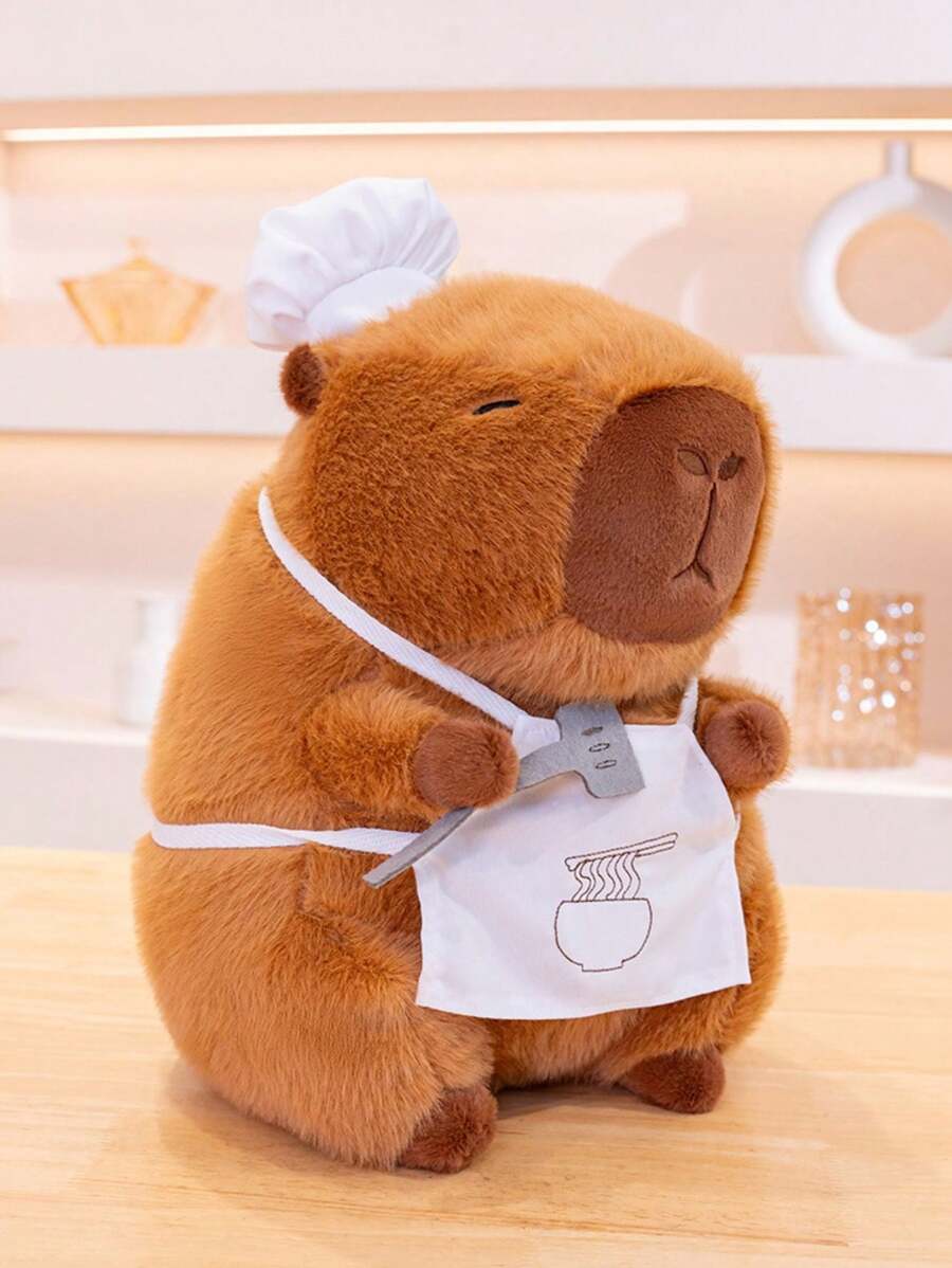 New Chef Capybara Plush Toys Cute Capybara Stuffed Animals Soft Cook ...