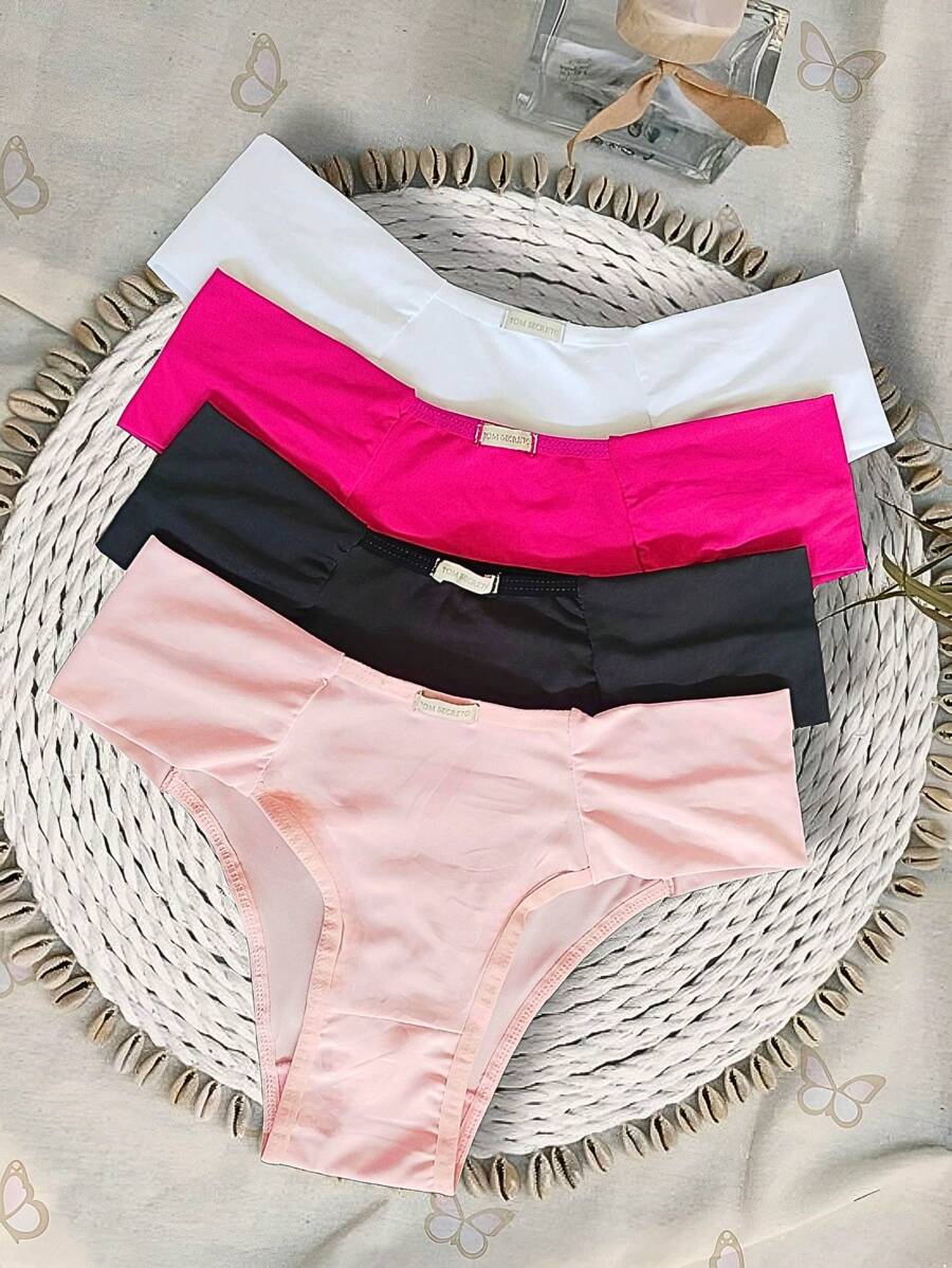 Women's Plain Basic Youth Panties Thong Model Assorted Colors Elastic ...