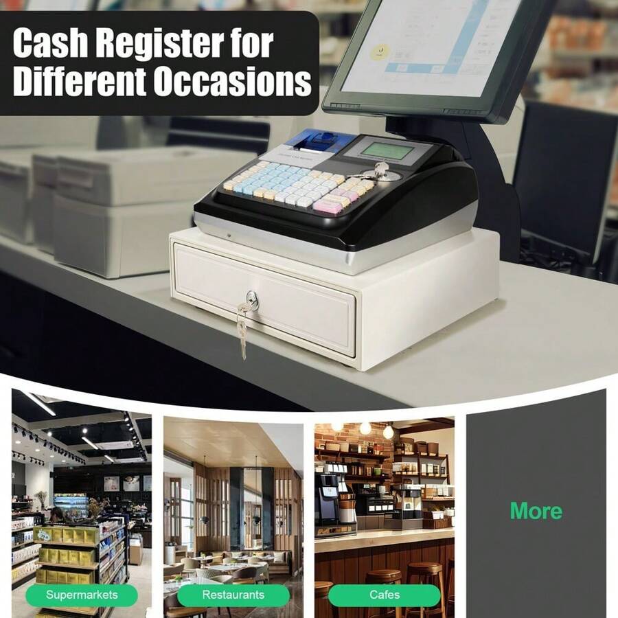 Electronic POS System Cash Register LED Display For Retail W/ Drawer 48 Keys US | SHEIN USA