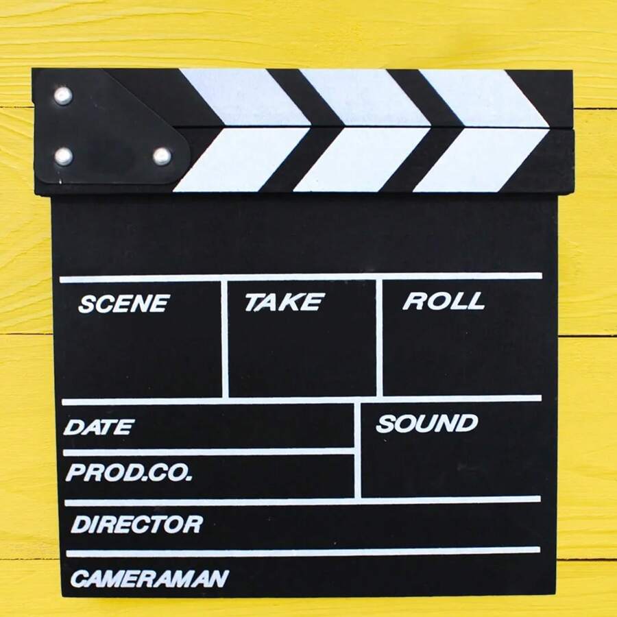 MINSHUXI Movie Film Clap Board 20 X 20cm Dry Erase Black Wooden Clapper ...