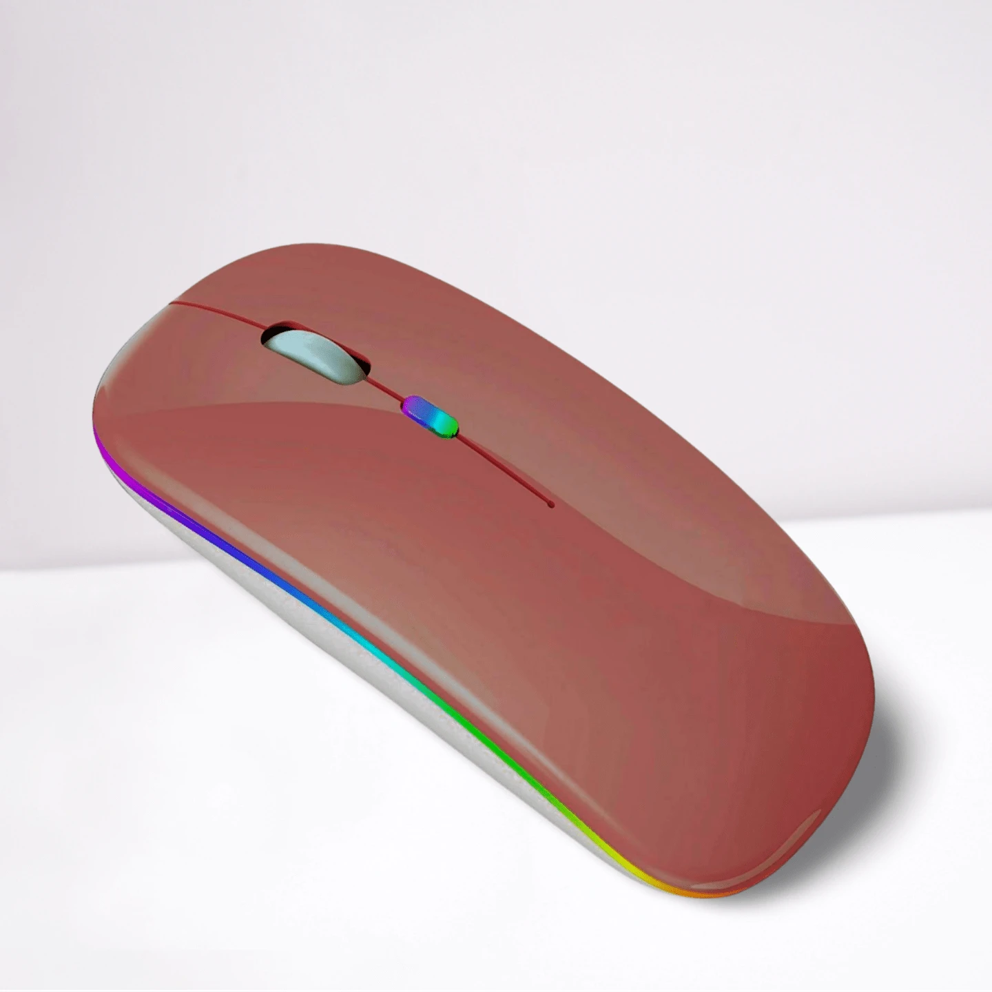 Rose Gold Wireless Bluetooth Mouse With 7-Color LED, Ergonomic Design ...