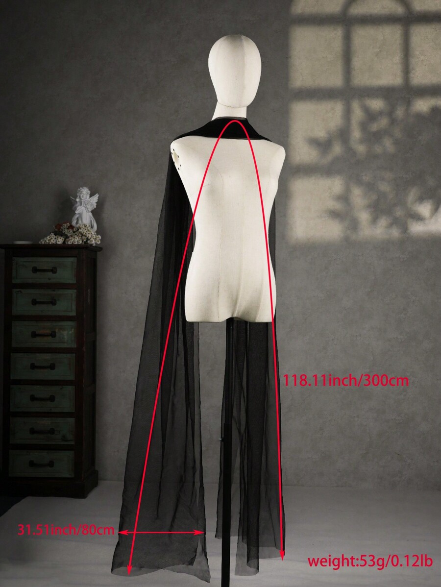 1pc Minimalist Sheer Flowy Oversized Shawl With Long Tail, Multi-Way ...