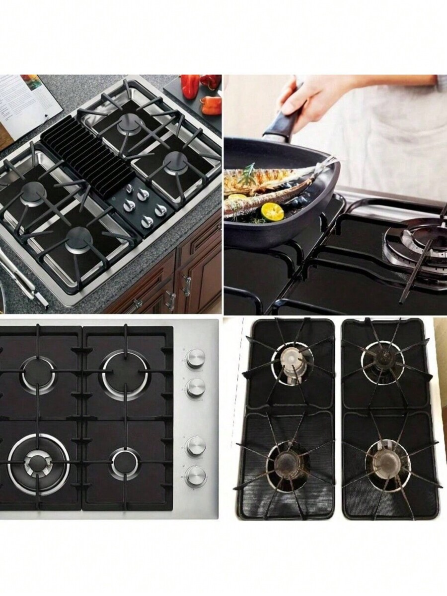 4 Packs Stove Burner Covers Gas Stove Protectors 0.2mm Double Thickness ...