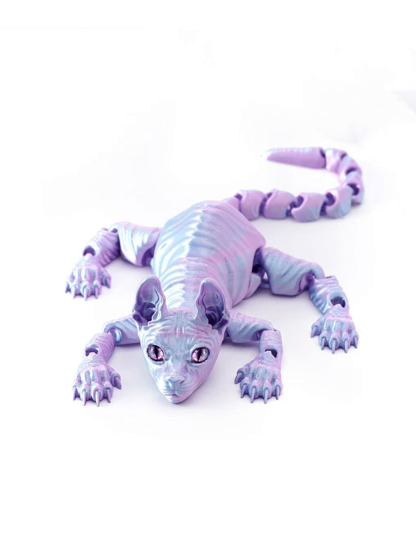 3D Sphynx Cat Figurine Set With Movable Joints, 3D Printed Hairless Cat ...