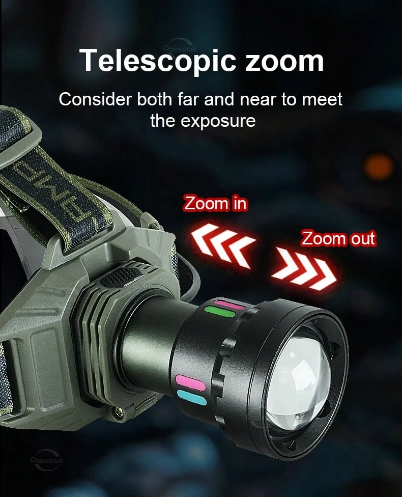 Faro potente de 30W con LED, 2*18650, foco potente con 4 modos, ultrarrango, recargable con USB ...