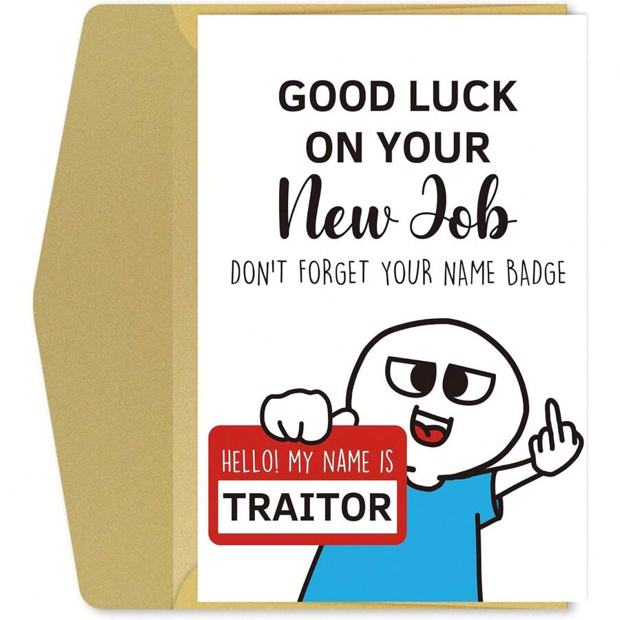 Funny Colleague New Job Resignation Card, Farewell Card For Colleagues ...
