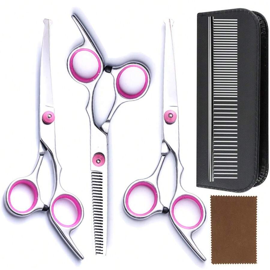 6 Pieces Hair Cutting Set, Professional Haircut Kit Include Scissors ...