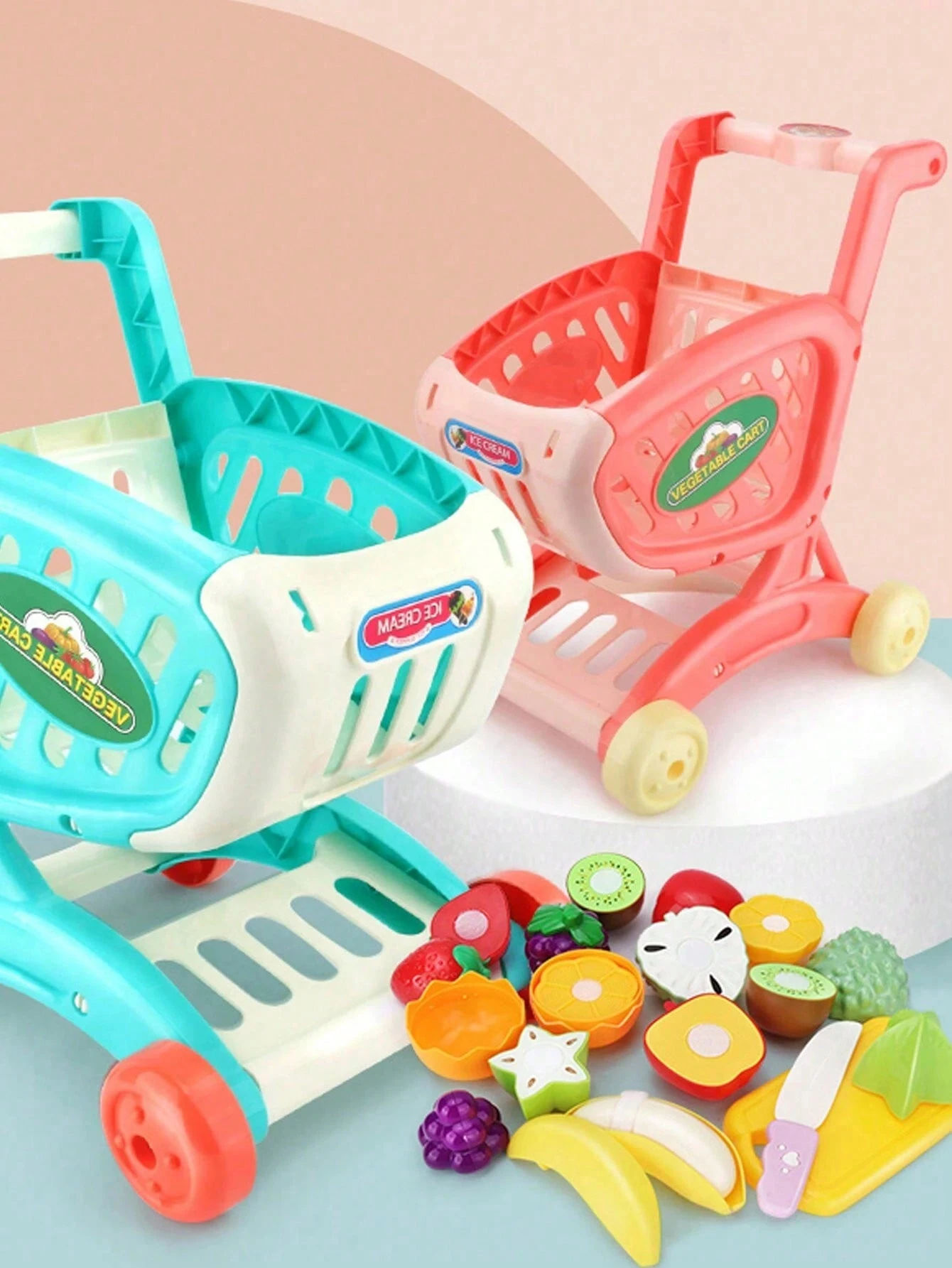 1pc Shopping Cart Toy, Pretend Play Mini Shopping Cart Toy, Realistic ...