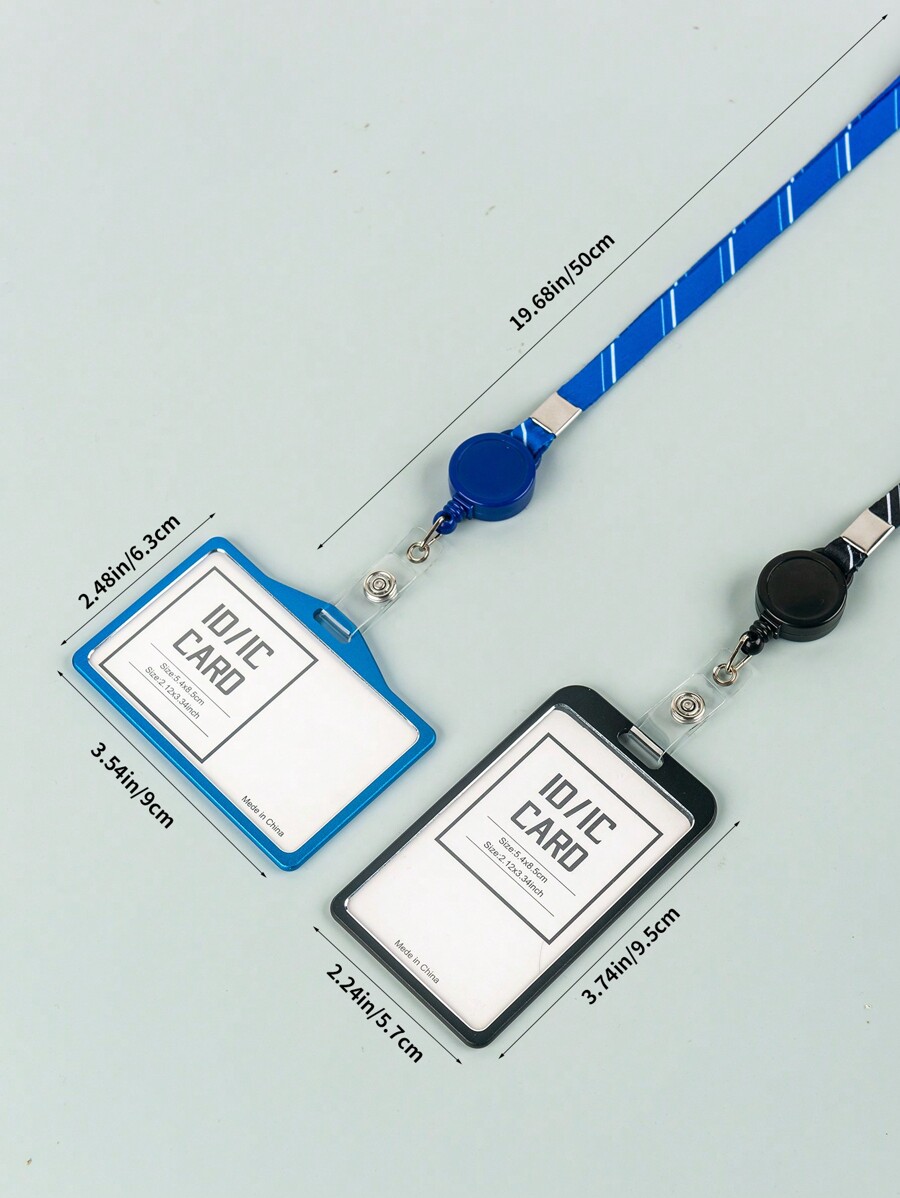 Neck Hanging Zipper Card Organizer PU Leather Portable Lightweight Card ...