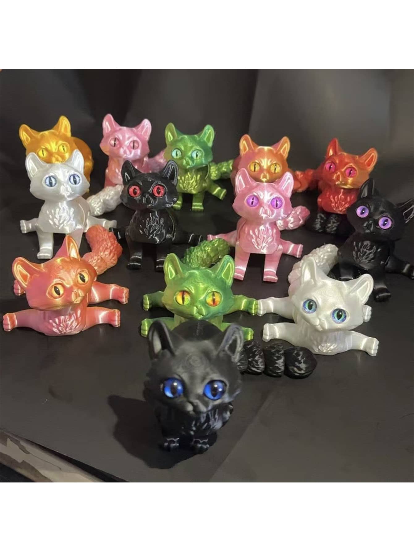 3D Printed Articulated Plush Cat Figurine,Fully Posable Creative Toy ...
