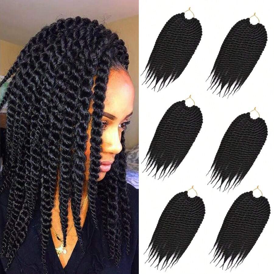 1-6packs Crochet Braids 12Inch Havana Twist Braids 12Roots Per Pack ...