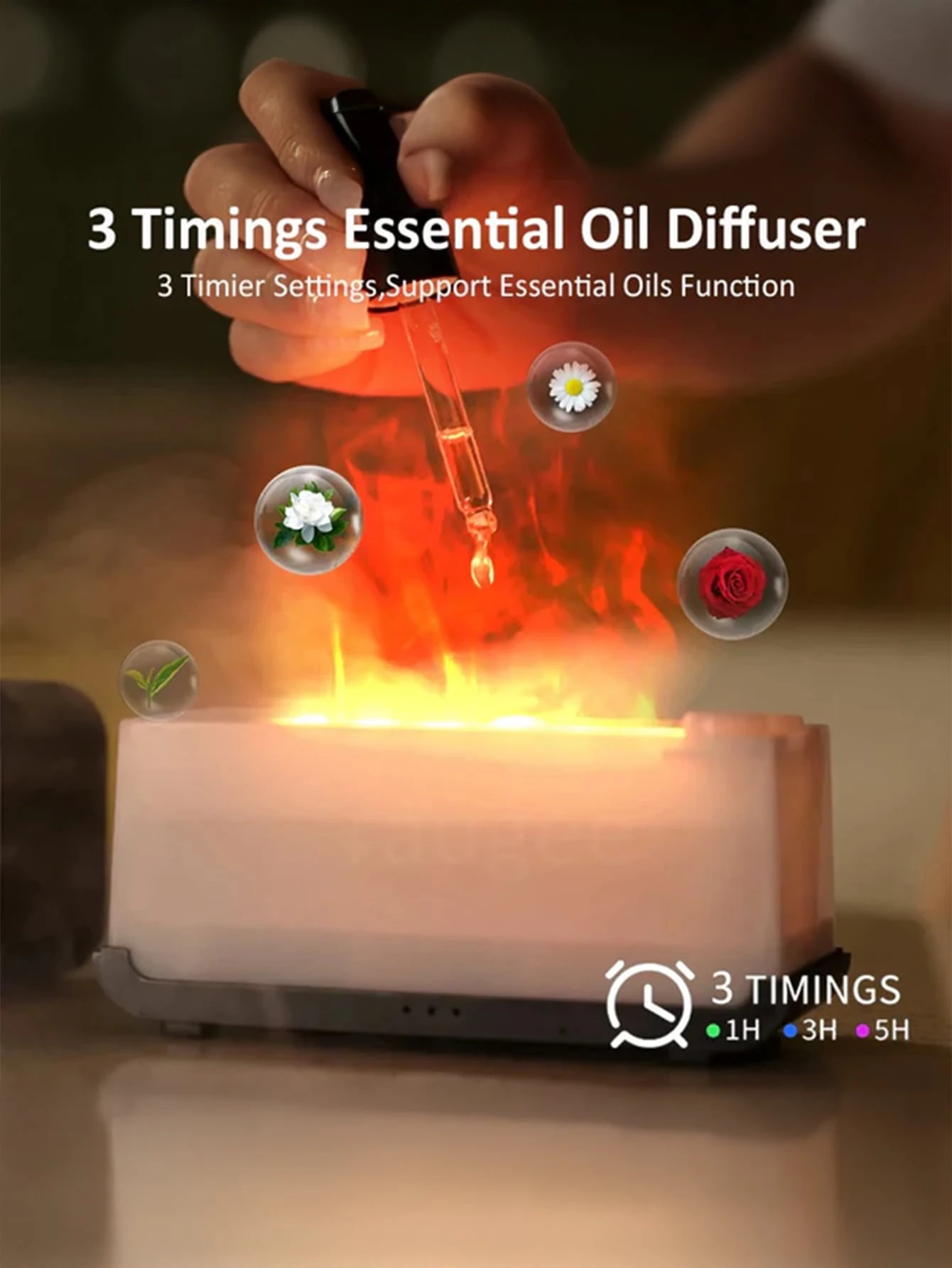 Mini Fireplace Diffusers For Essential Oils, 150ml Remote Control ...