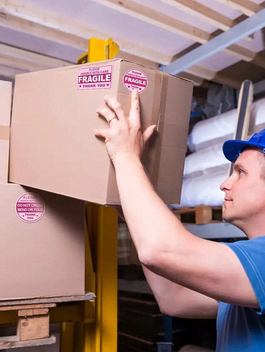 300pcs Fragile Stickers - Handle With Care, Do Not Crush, Fold Or Drop ...
