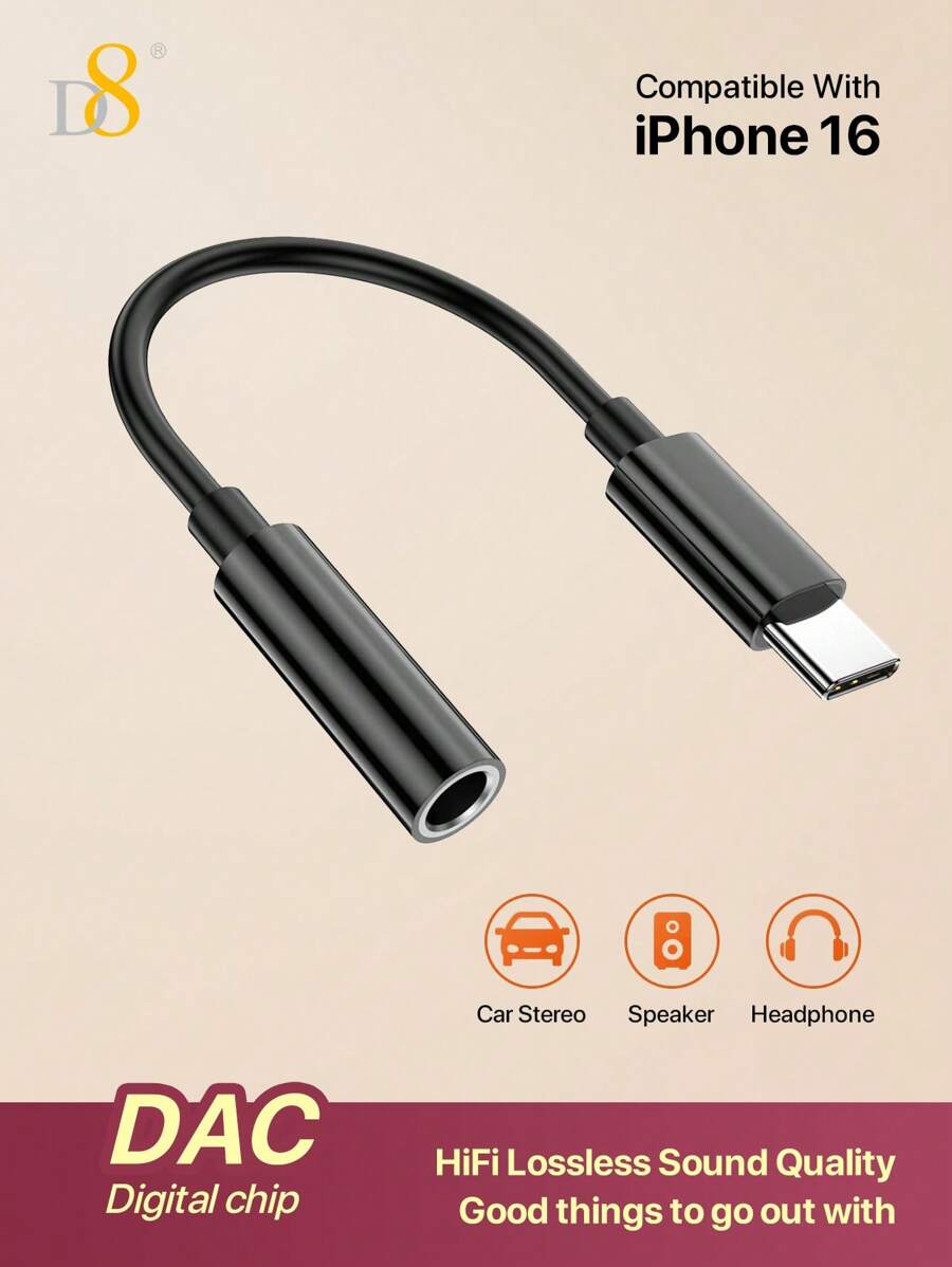 D8 USB Type C To 3.5mm Female Headphone Jack Adapter, USB C To Aux ...