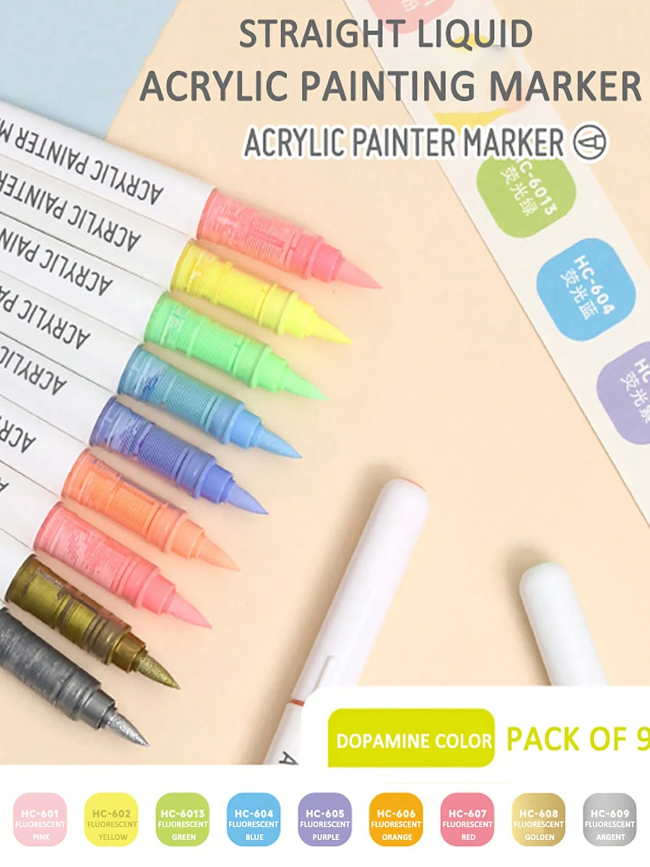 Languo 45 Color Acrylic Paint Markers,Straight Liquid Soft Tip Acrylic ...