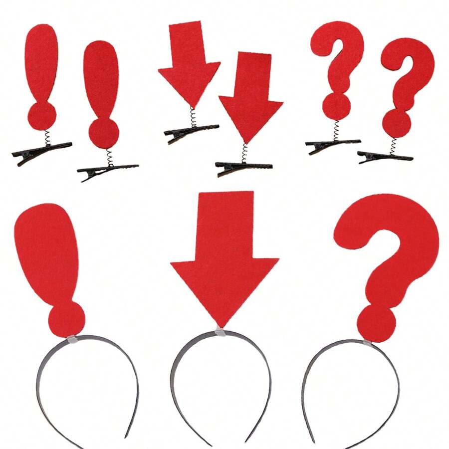 3pcs/1set Creative Symbol Headbands - Exclamation, Question Mark, Arrow ...
