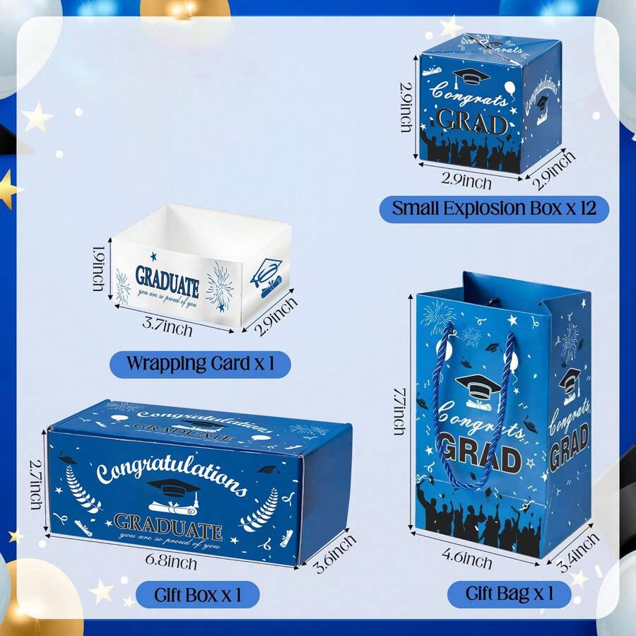 12-Layer Surprise Pop-Up Graduation Gift Box. Foldable Jumping Gift Box ...