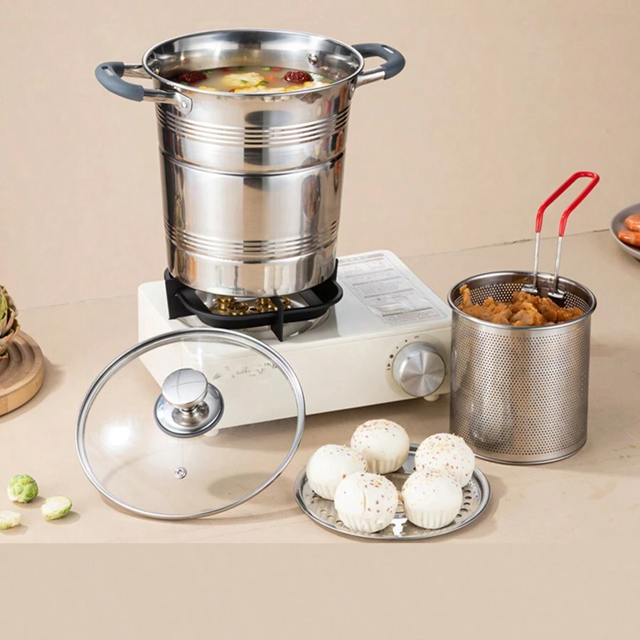 Multi-Functional Stainless Steel Steamer, Fryer, Soup Pot, Steamed Buns ...