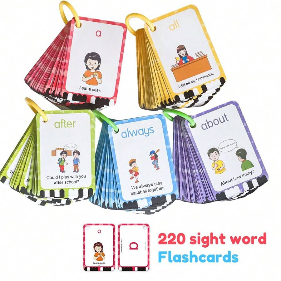 Lachilly Sight Words Educational Flashcards - 220 Dolch Sightwords Game ...