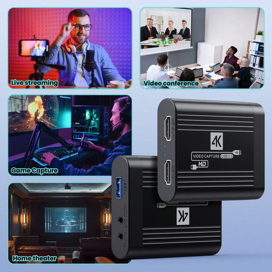 4K Audio Video Capture, USB 3.0 HDTV Video Capture Device, 1080P Full ...