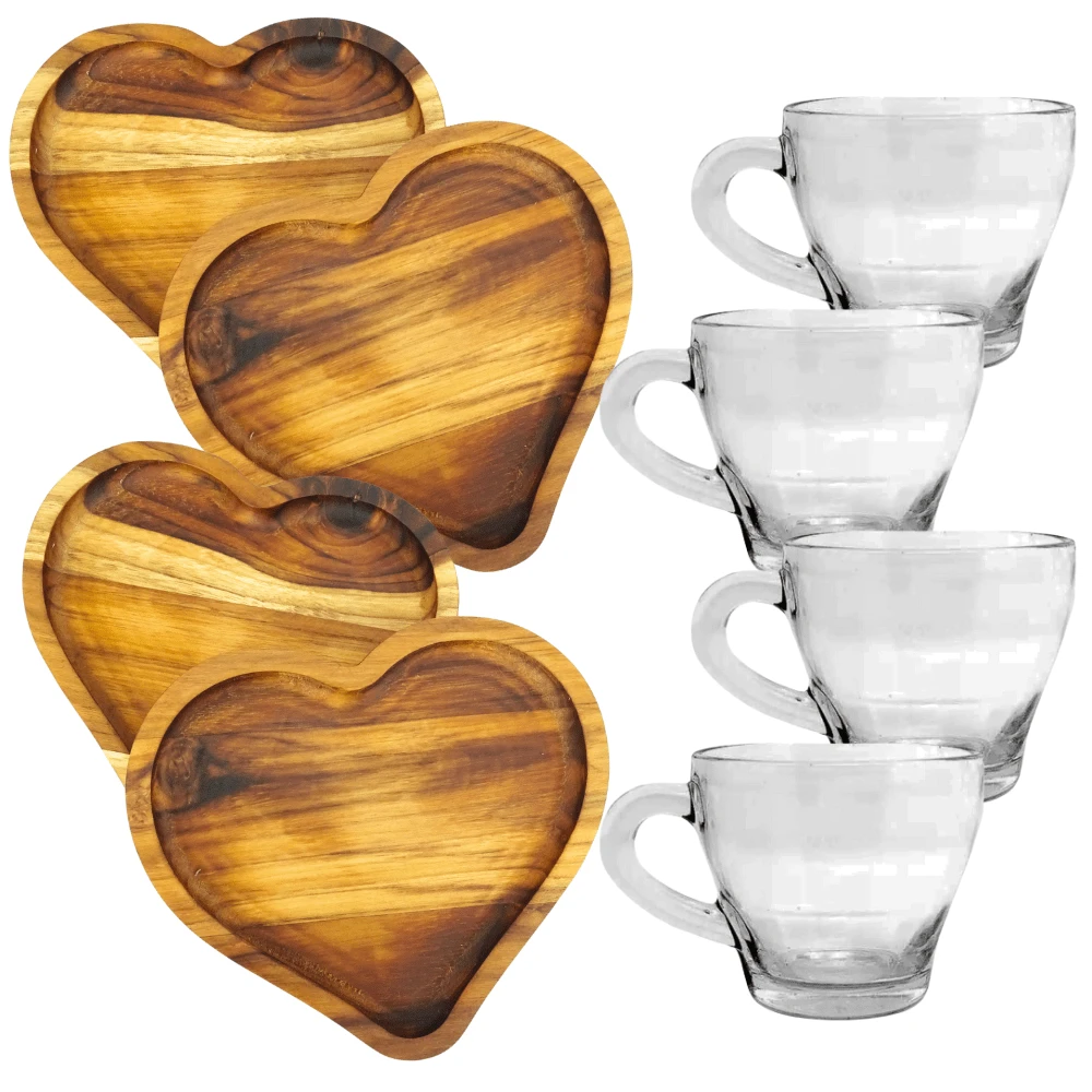 Breakfast Table Set Wooden Cup And Saucer Set | SHEIN USA