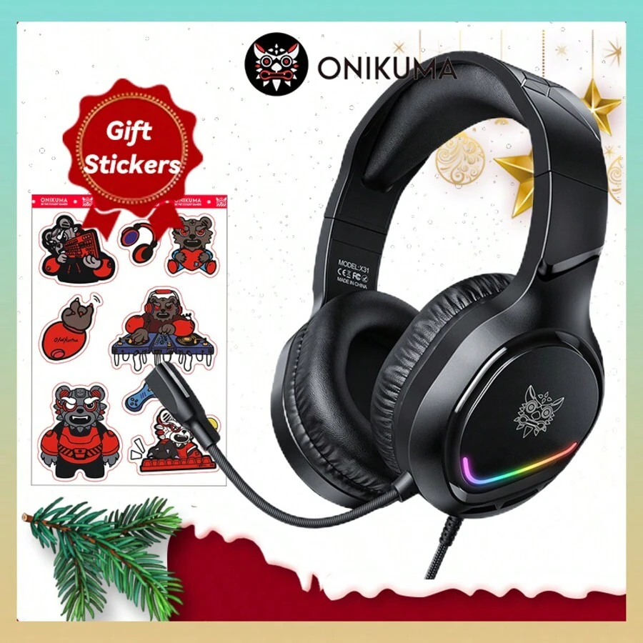 ONIKUMA X31 Black And Brand Stickers Professional Gaming Headphones ...