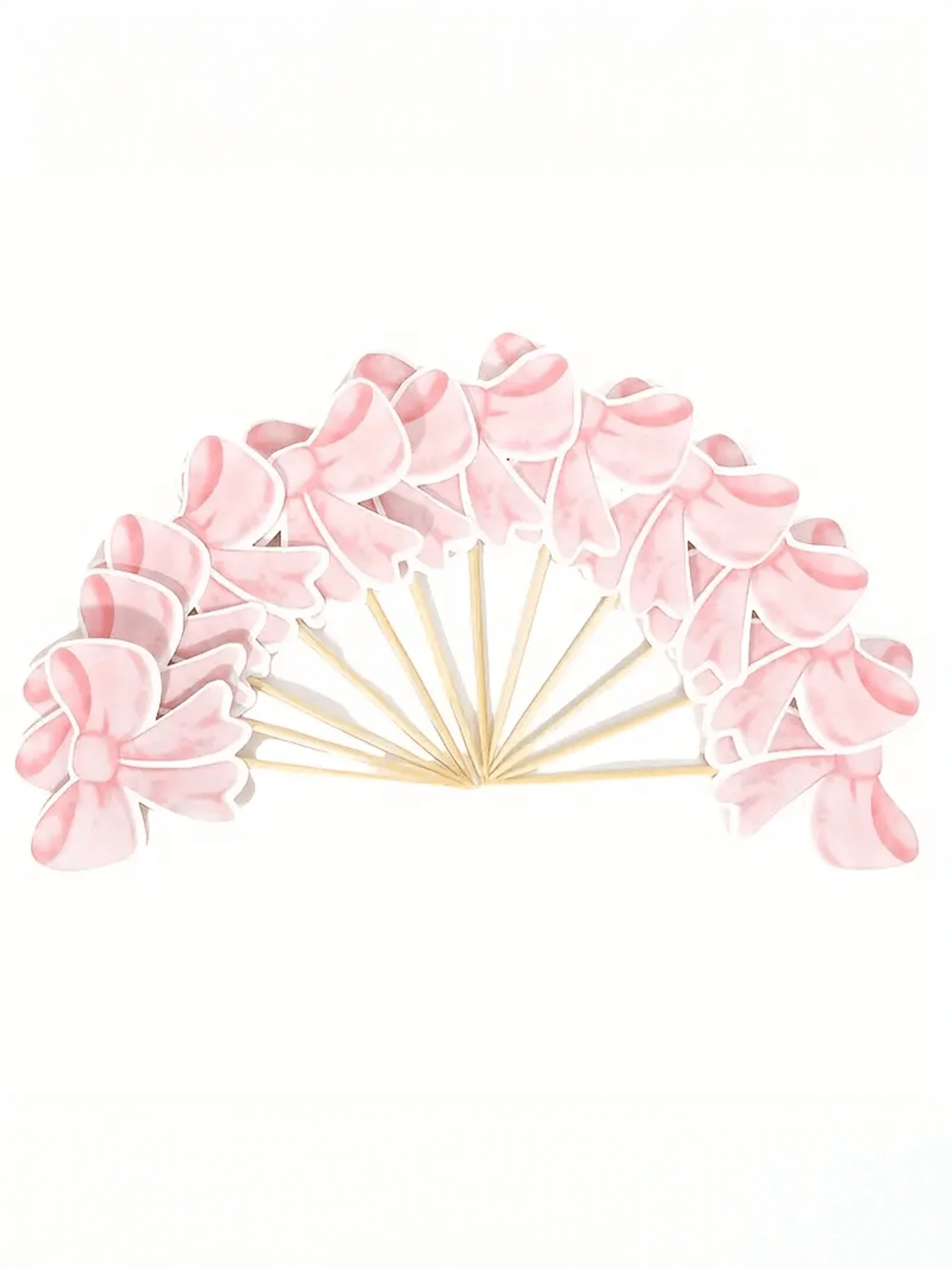 12pcs Pink Bow Cake Birthday Party Dessert Cake Topper For Boys And ...