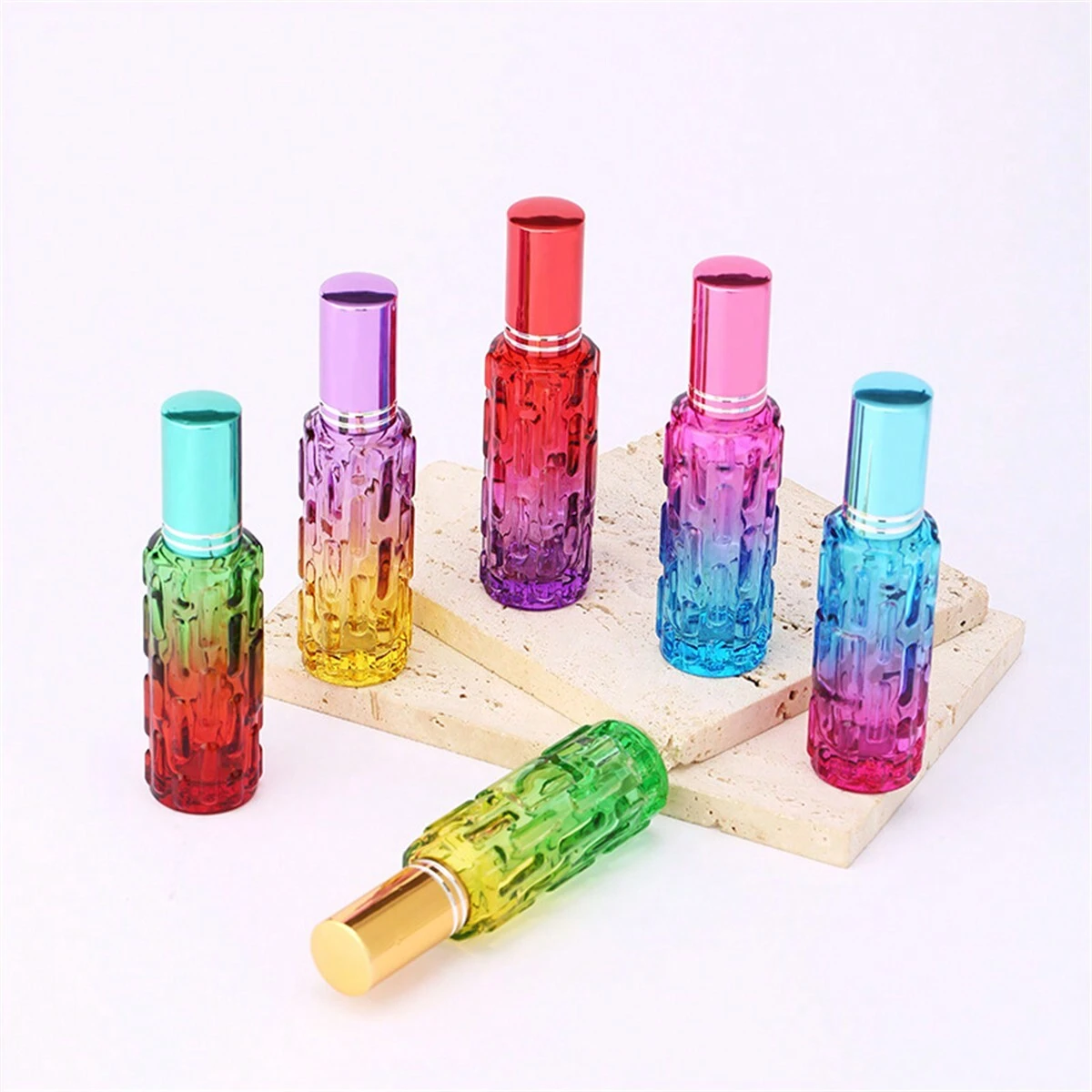 1PC 10ML Bitter Gourd Two Color Gradient Colored Glass Bottle Perfume ...